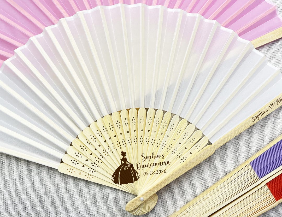 Bulk Custom Mis Quince Cloth Fans/quinceañera Fans Favors/quinceanera ...