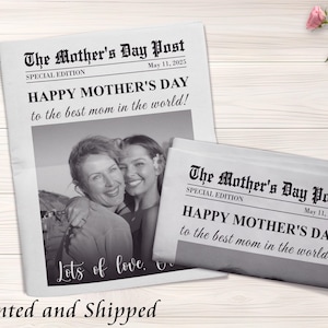 Custom Printed Mother's Day Newspaper, Newspaper Flower Insert for Moms ...