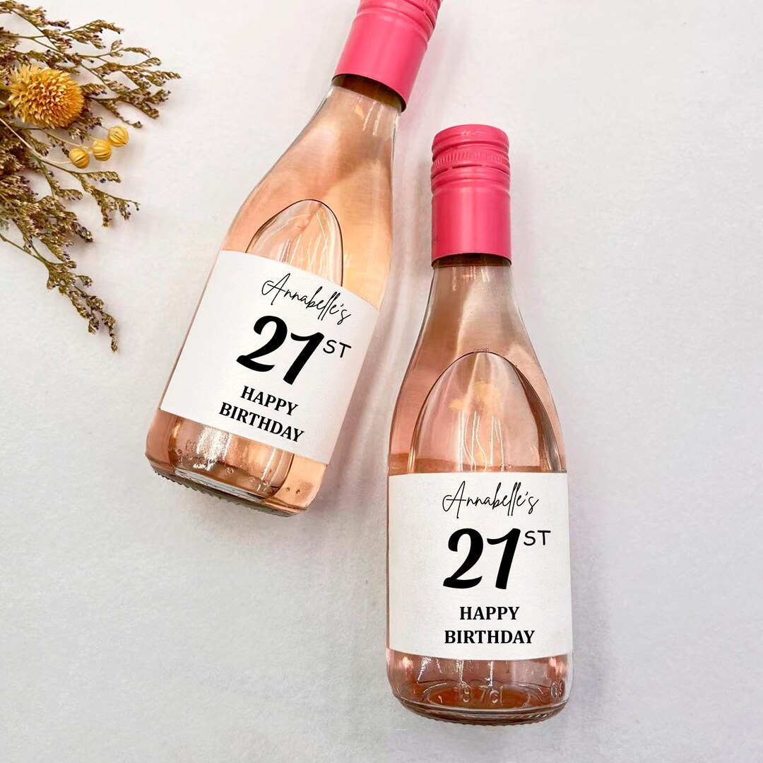 Happy 21st Birthday Wine Label/birthday Wine Bottle Labels/cheers to 21 ...