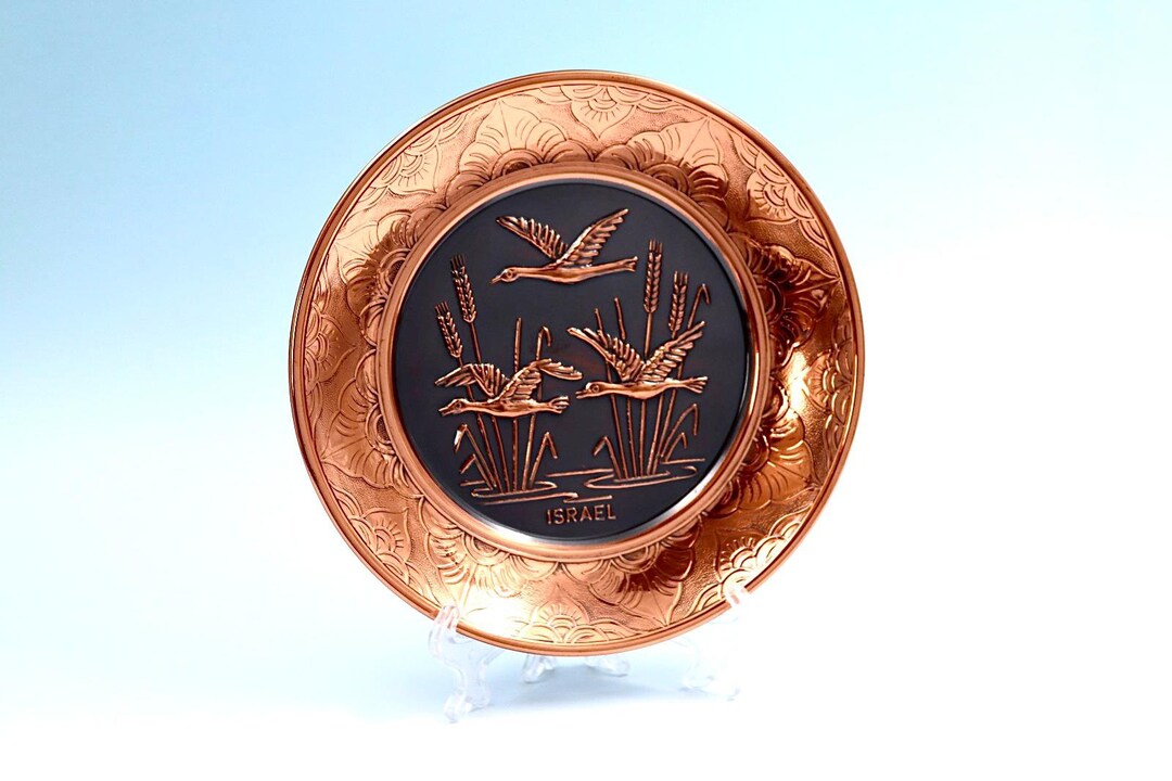 Cranes in Hula Valley. Partially Blackened Copper Hammers, Handmade by ...