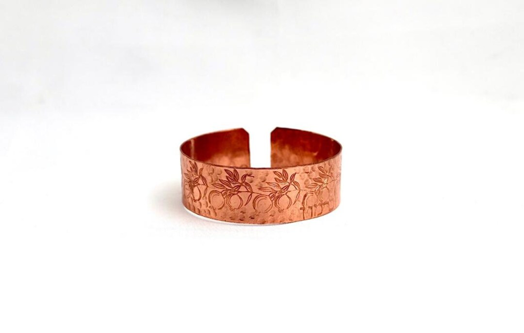 Copper Bracelet With Pomegranate Design - Etsy