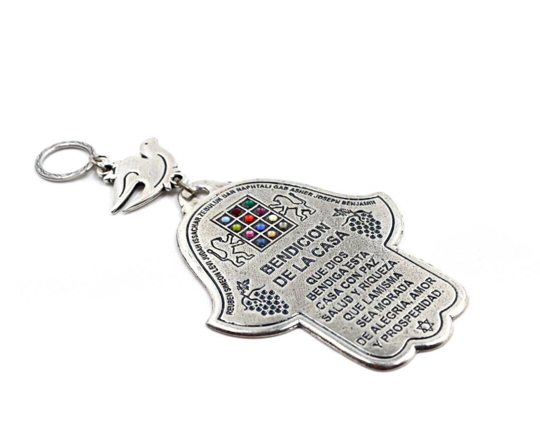 Hamsa Made of Pewter With the Blessing of the House in Spanish - Etsy