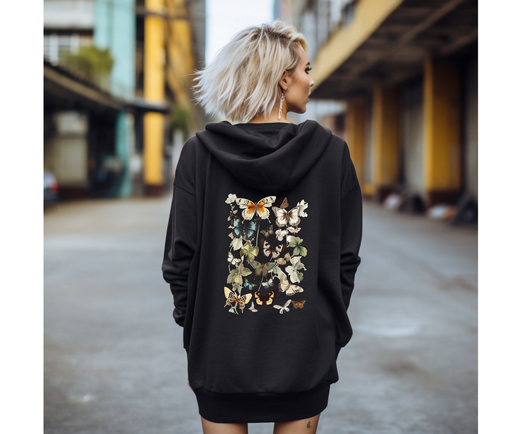 Boho Butterflies Hoodie Vintage Butterfly Hoodie Butterflies Goblincore ...