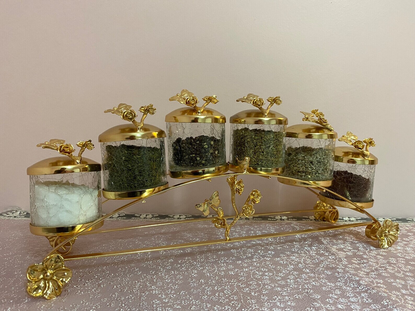 6 Compartment Stand and Lid Spice Mini Spice Rack Set - Etsy