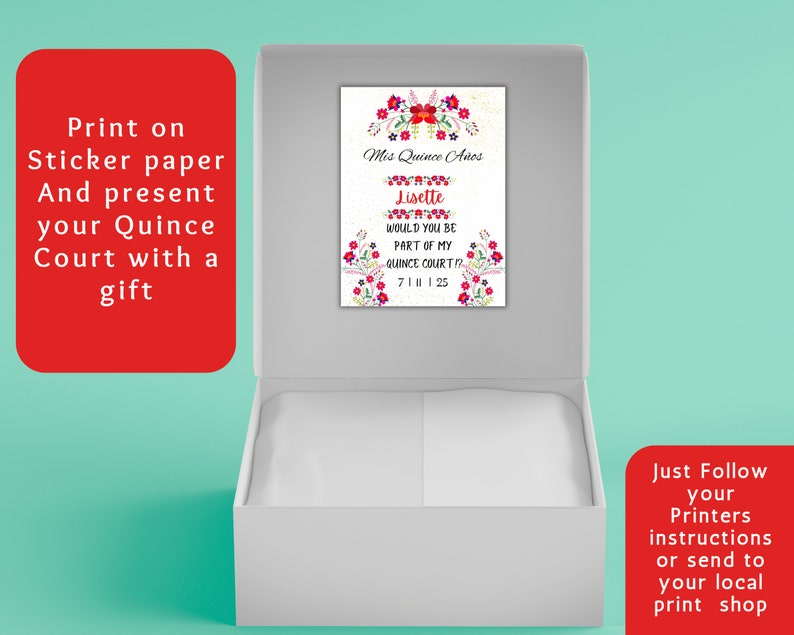 Fiesta Floral Editable Quince Court Proposal 3x4 Instant Download ...