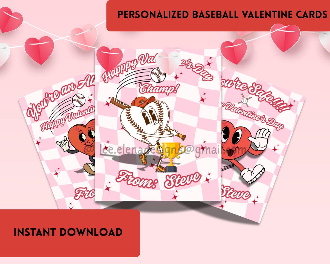 Personalized Baseball Valentine Card | All-star Sports (digital ...