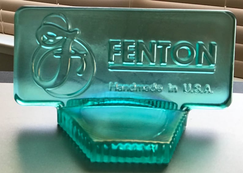 Fenton Art Glass Dealer Logo Sign/paperweight - Etsy