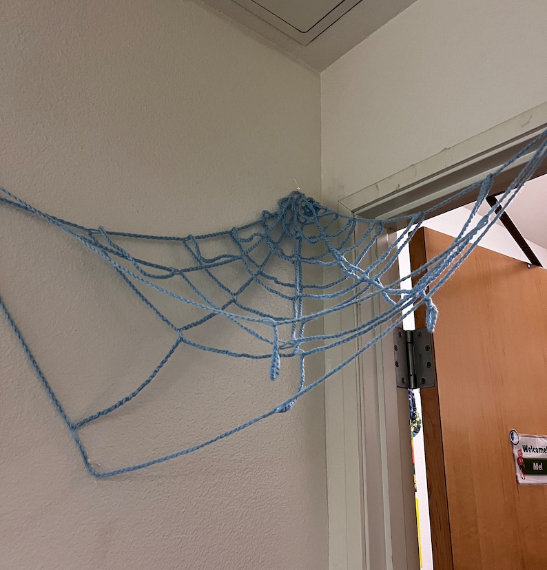 Light Blue Crochet Spider Web Decor - Etsy