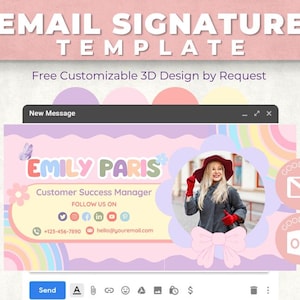 Editable Pastel Email Signature Template for Gmail and Outlook Ideal ...