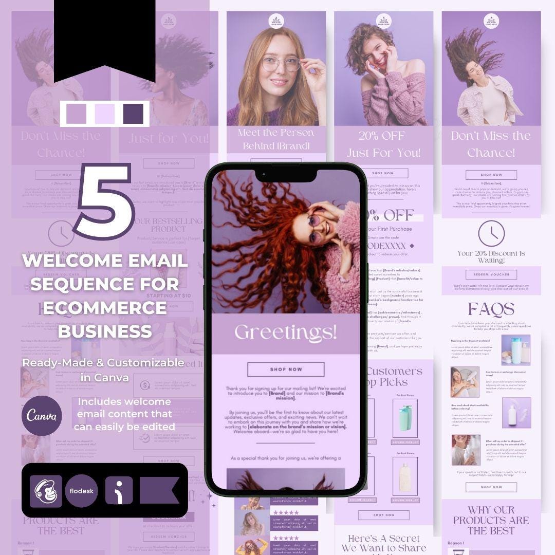 Customizable Canva Welcome Email Sequence Templates for Klaviyo ...