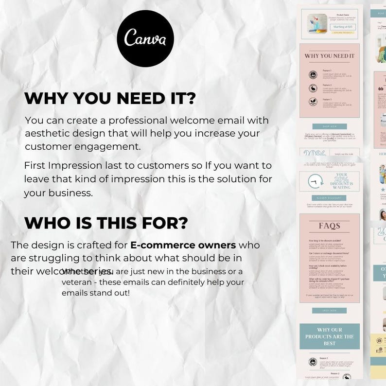Customizable Canva Welcome Email Sequence Templates for Klaviyo ...