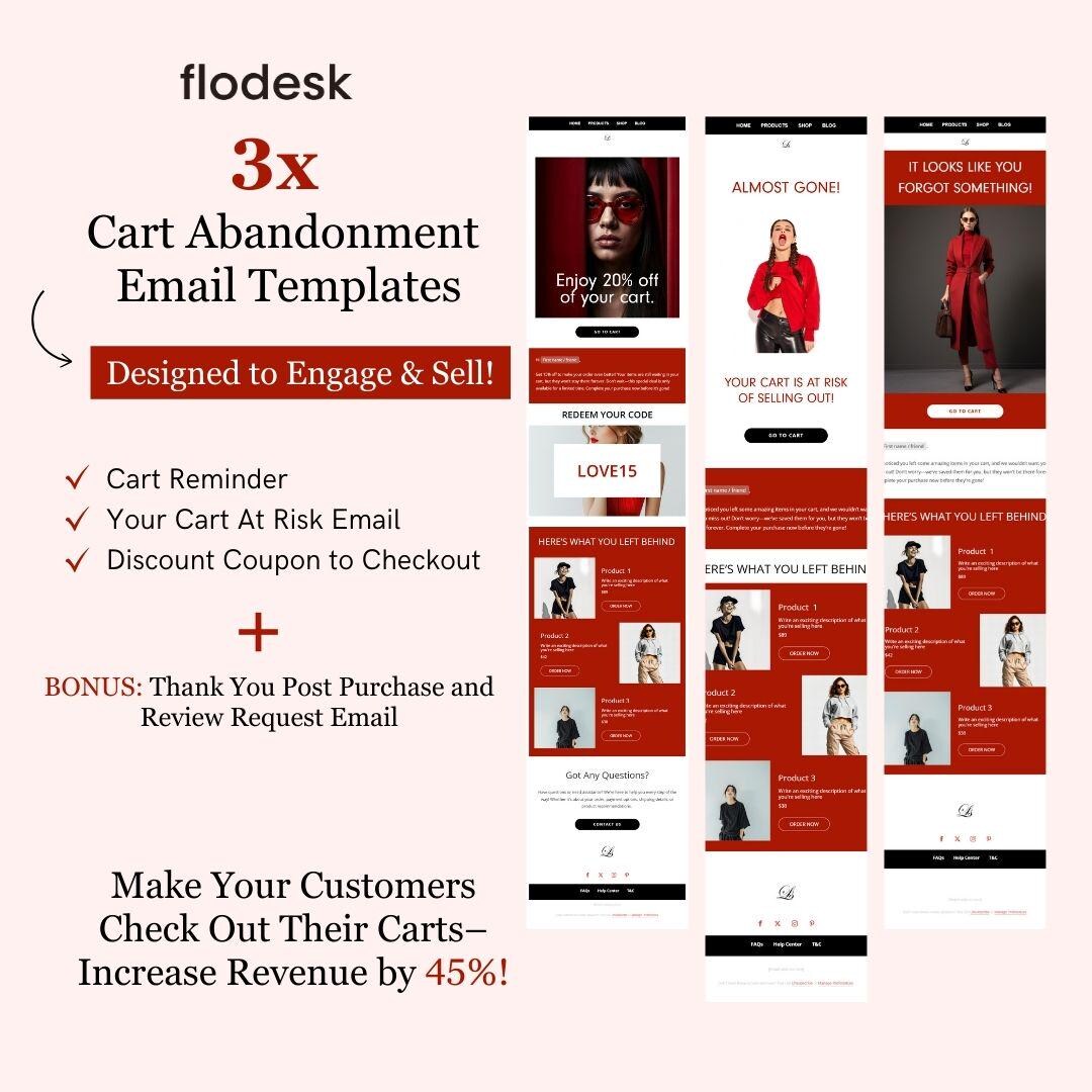 Flodesk Email Marketing Template | Flodesk Minimalist Cart Abandonment ...