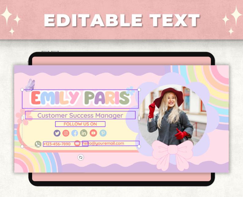 Editable Pastel Email Signature Template for Gmail and Outlook Ideal ...