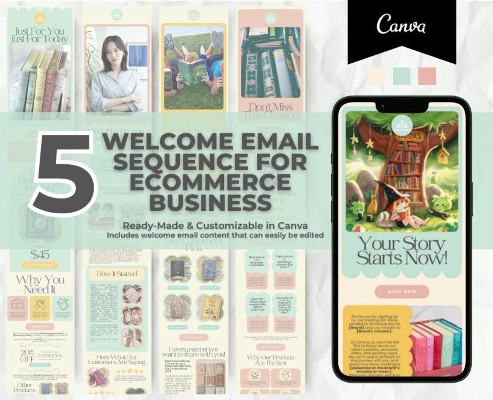 Editable Kids Books Welcome Email Sequence Template for Klaviyo ...