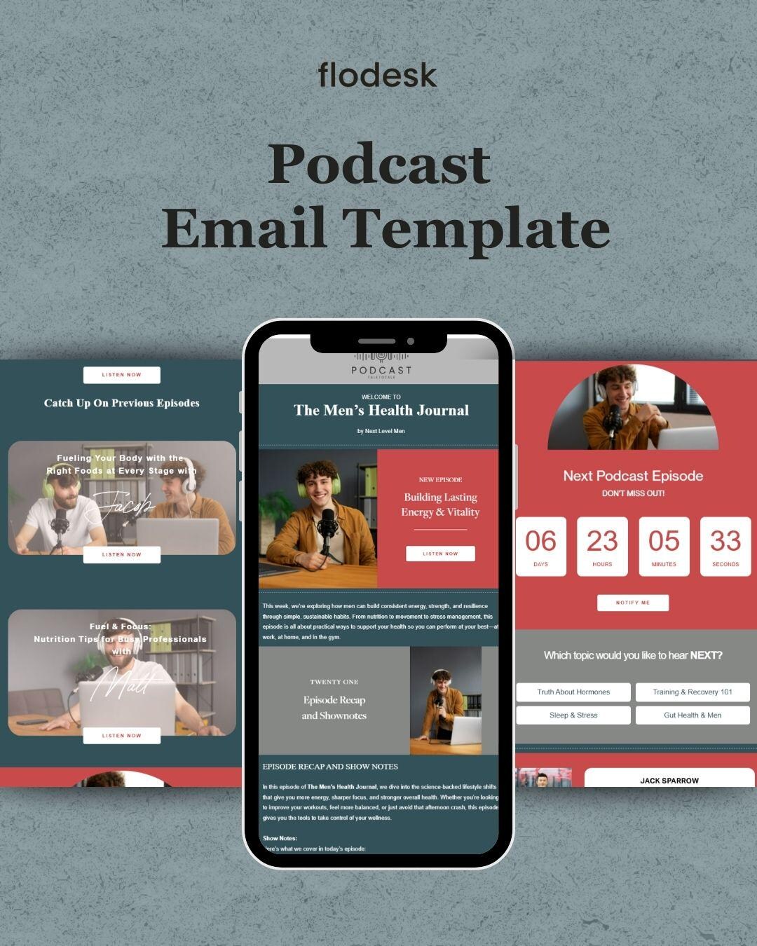 Podcast Flodesk Email Newsletter Template - Etsy