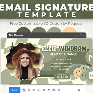 Editable Green Email Signature Template for Gmail and Outlook Ideal for ...