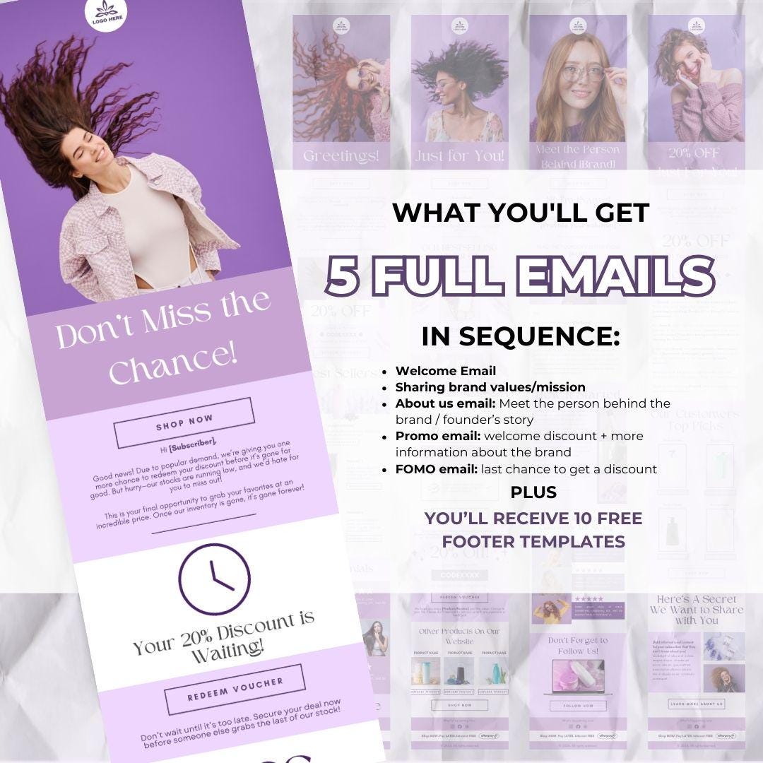 Customizable Canva Welcome Email Sequence Templates for Klaviyo ...