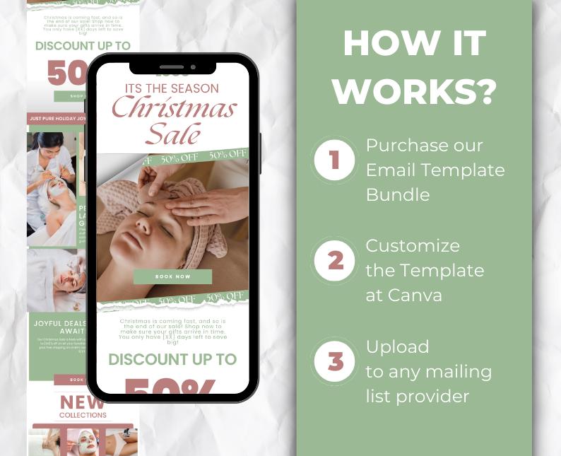Editable Esthetician Christmas Canva Email Template for Klaviyo ...