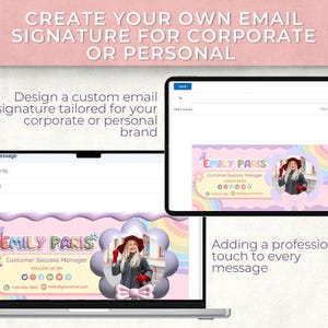 Editable Pastel Email Signature Template for Gmail and Outlook Ideal ...