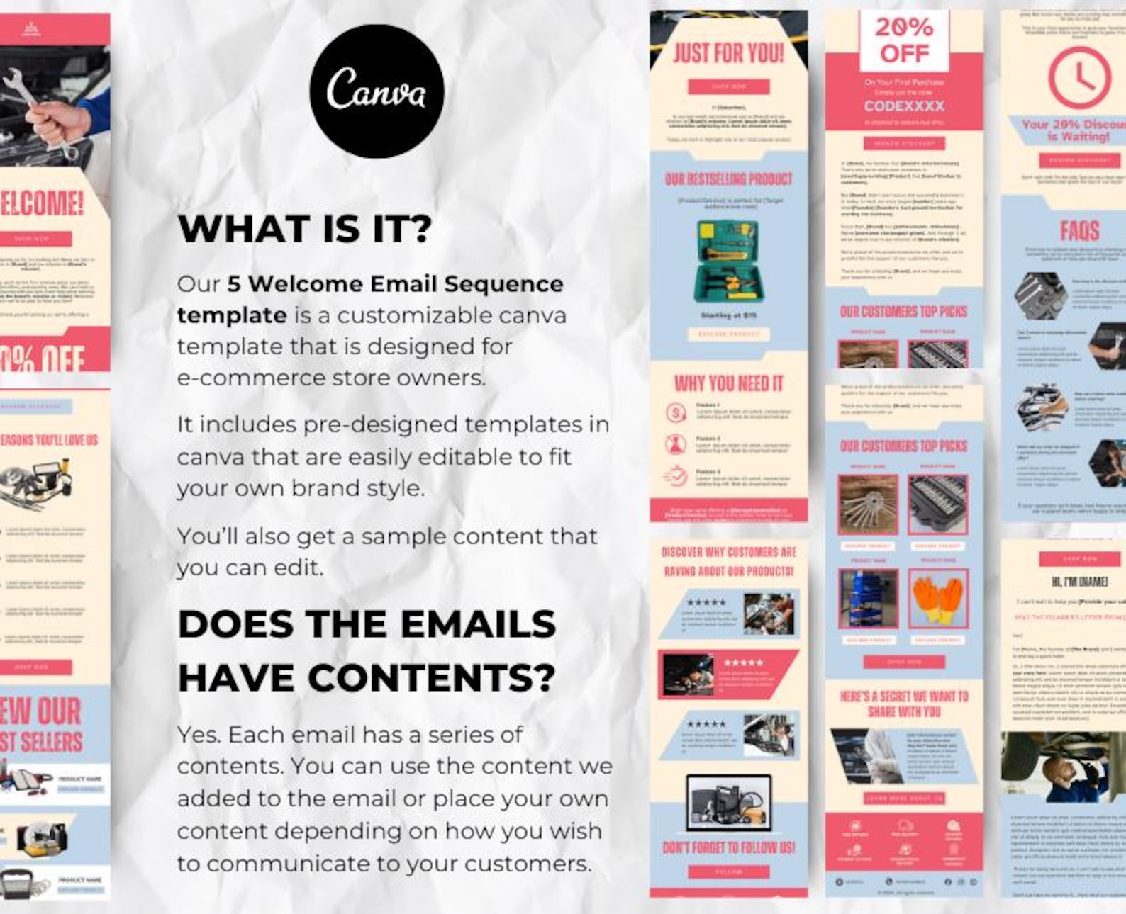 Editable Car Maintenance Welcome Email Sequence Template for Klaviyo ...