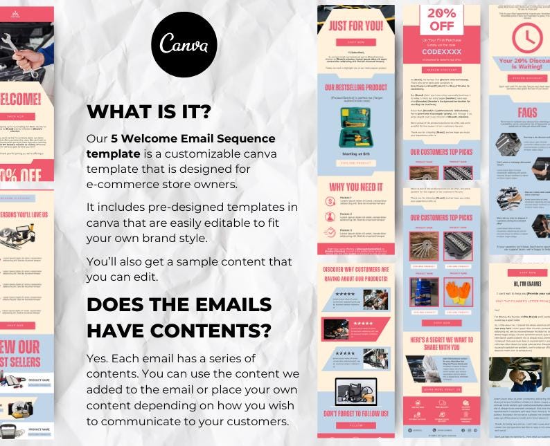 Editable Car Maintenance Welcome Email Sequence Template for Klaviyo ...