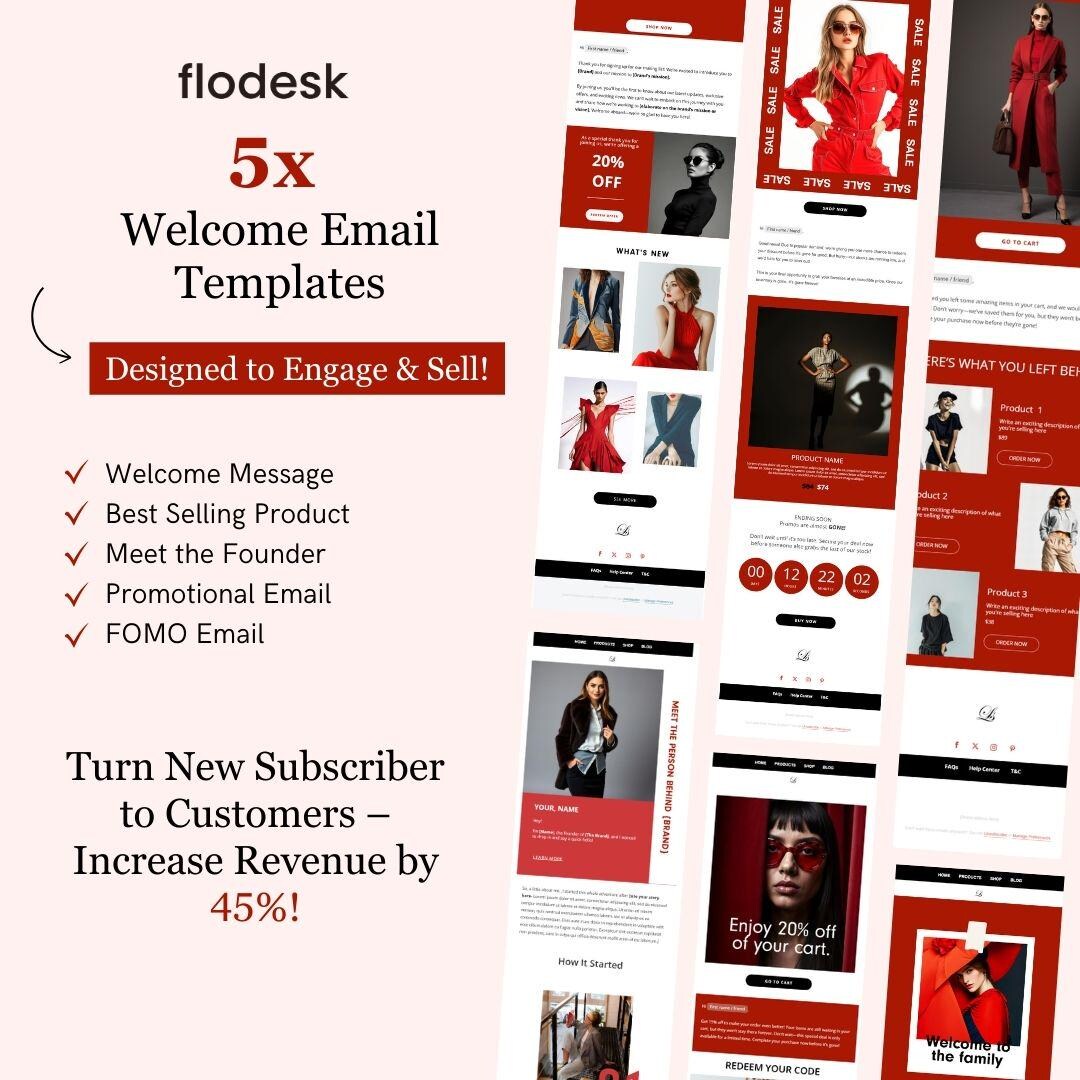 Flodesk Email Marketing Template | Flodesk Minimalist Welcome Email Series | Introduction ...