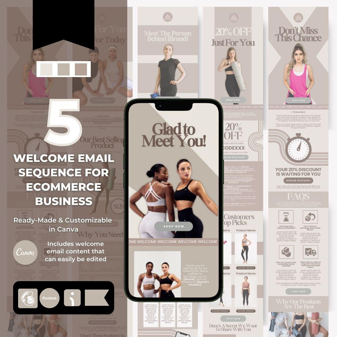 Customizable Canva Welcome Email Sequence Templates for Klaviyo ...