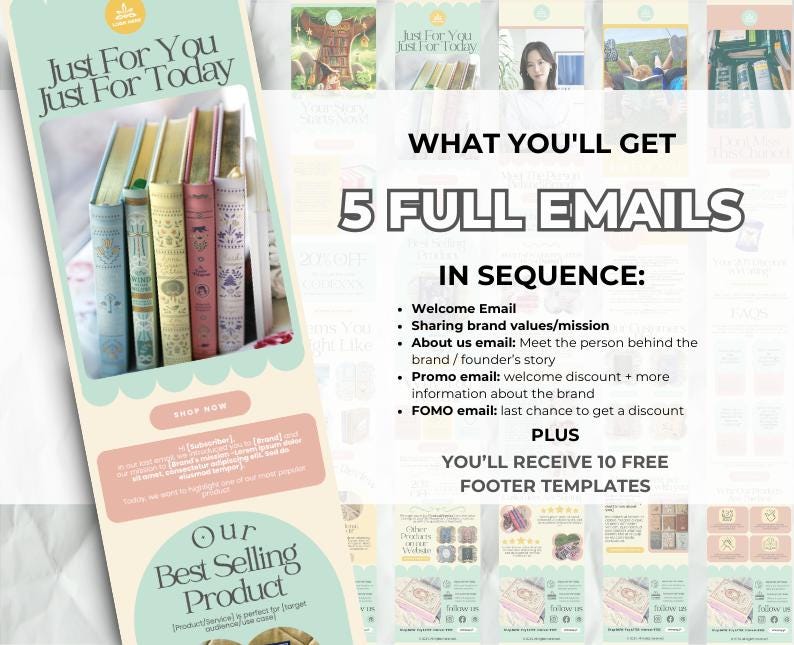 Editable Kids Books Welcome Email Sequence Template for Klaviyo ...
