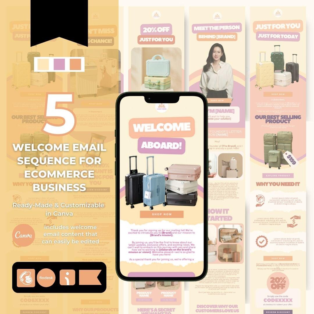 Customizable Canva Welcome Email Sequence Templates for Klaviyo ...