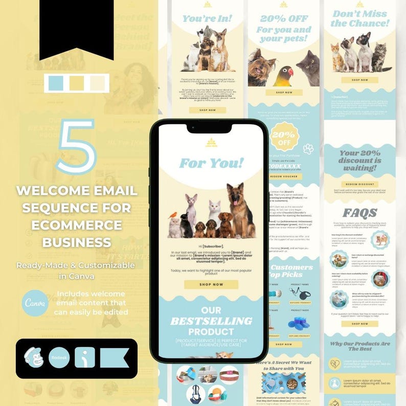 Customizable Canva Welcome Email Sequence Templates for Klaviyo ...