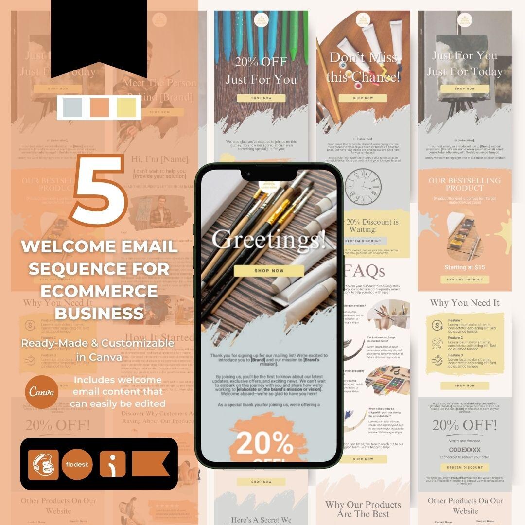 Customizable Canva Welcome Email Sequence Templates for Klaviyo ...