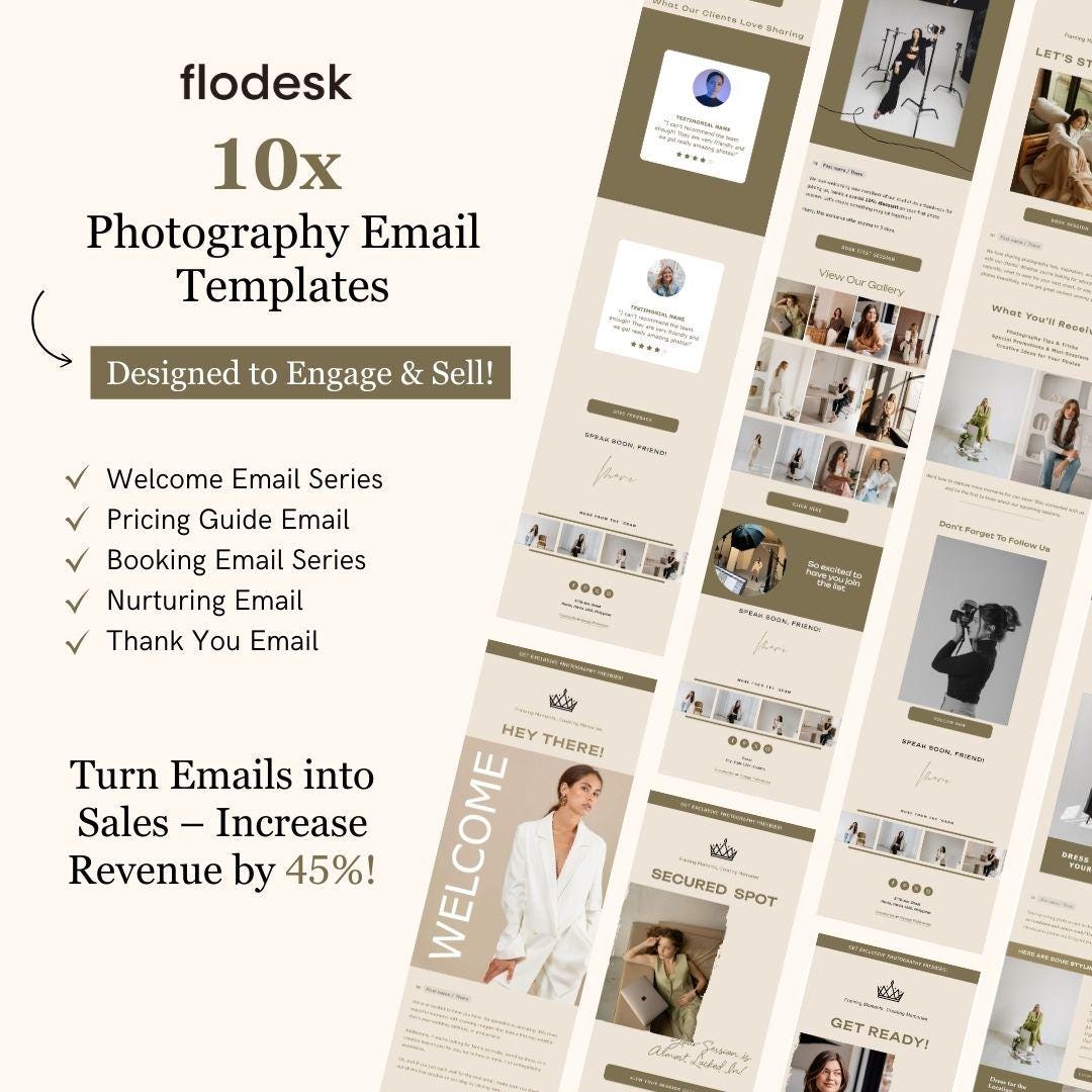 Flodesk Photography Email Templates | Email Marketing Template for ...