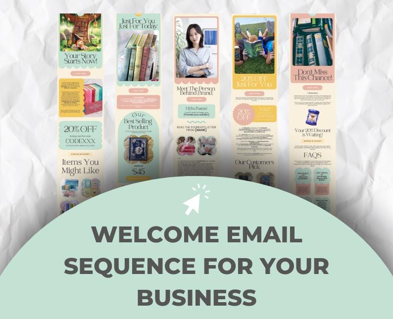 Editable Kids Books Welcome Email Sequence Template for Klaviyo ...