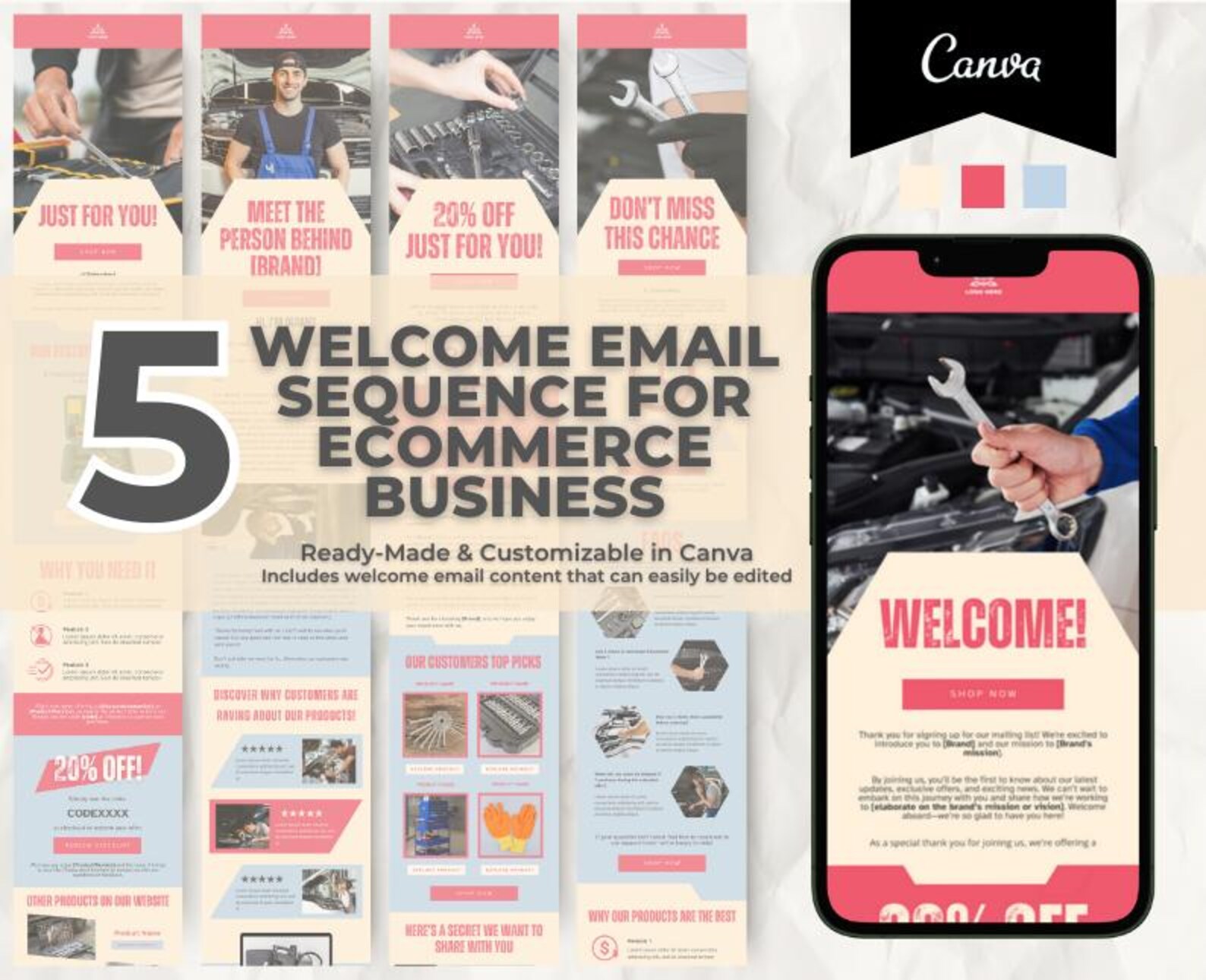 Editable Car Maintenance Welcome Email Sequence Template for Klaviyo ...