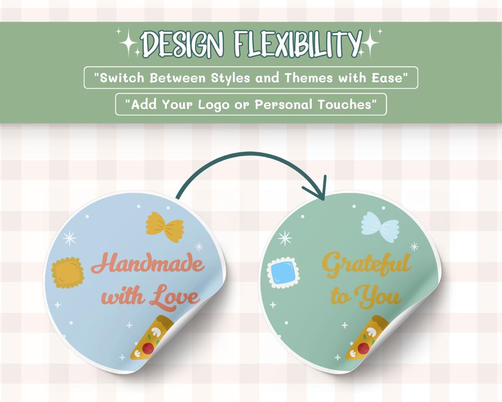 Digital Editable Canva Sticker Template, Circle Sticker Packaging for ...
