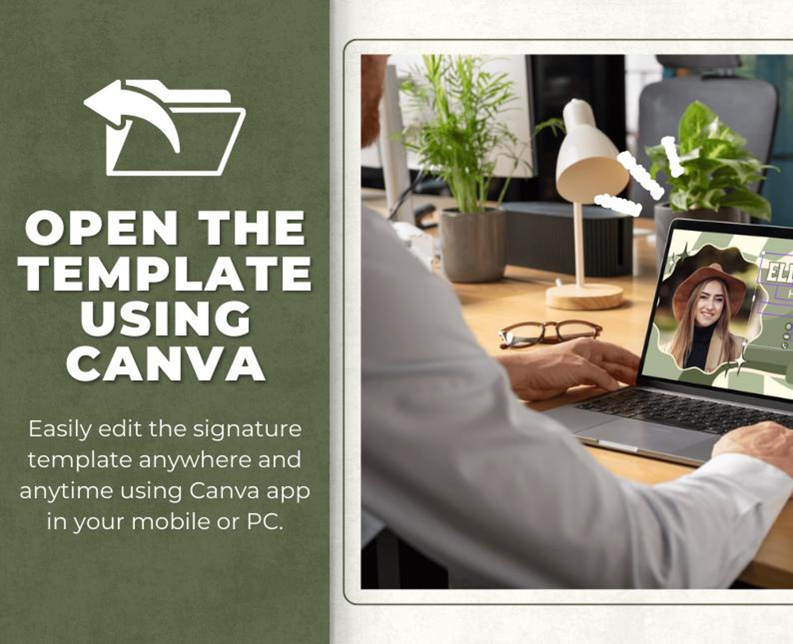 Editable Green Email Signature Template for Gmail and Outlook Ideal for ...