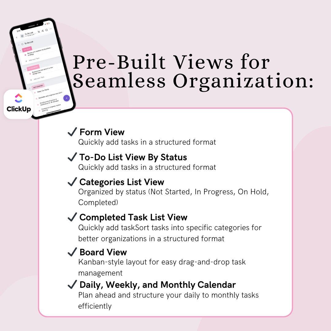 Clickup to Do List to Set Priority | Customisable Task Manager & Productive Planning | Editable ...