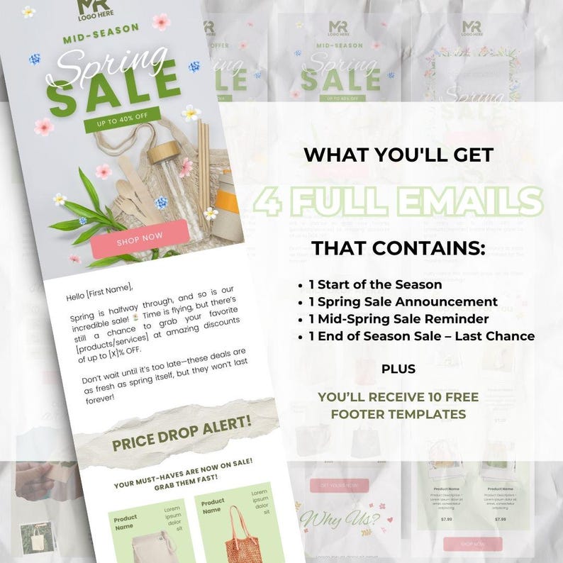 Editable Sustainable Product Spring Season Email Template for Klaviyo ...