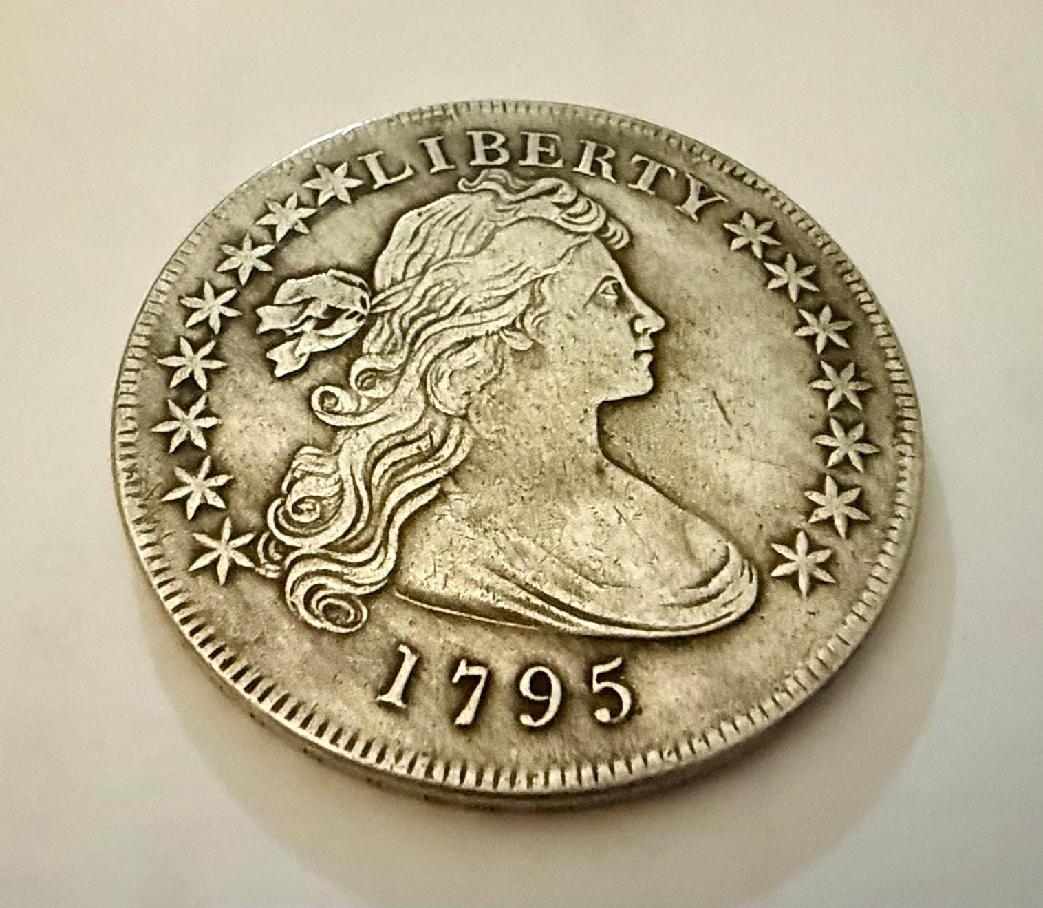 1795 Liberty Draped Bust Silver-plated 1 Dollar U.S. Coin Commemorative ...