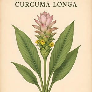 Turmeric Flower Botanical Print Digital Download - Curcuma Longa ...