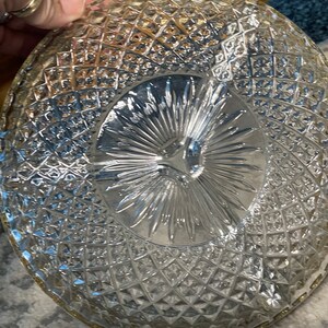 Vintage Lead Crystal Three Sectioned Shallow Serving Bowl With Etched ...