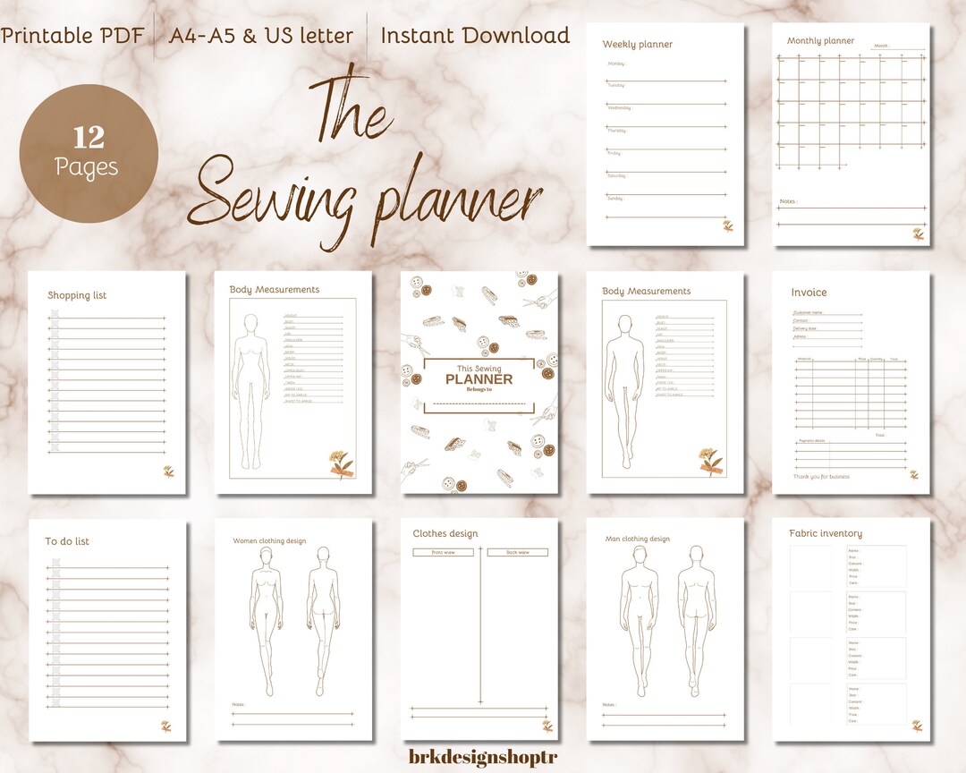 Printable Sewing Planner Sewing Planner Sewing Planner Printable