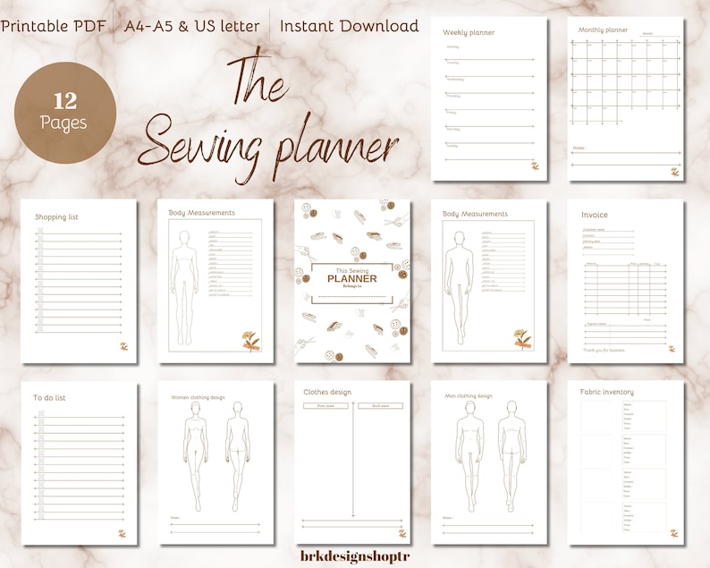 Printable Sewing Planner, Sewing Planner, Sewing Planner Printable, Digital Sewing Planner ...