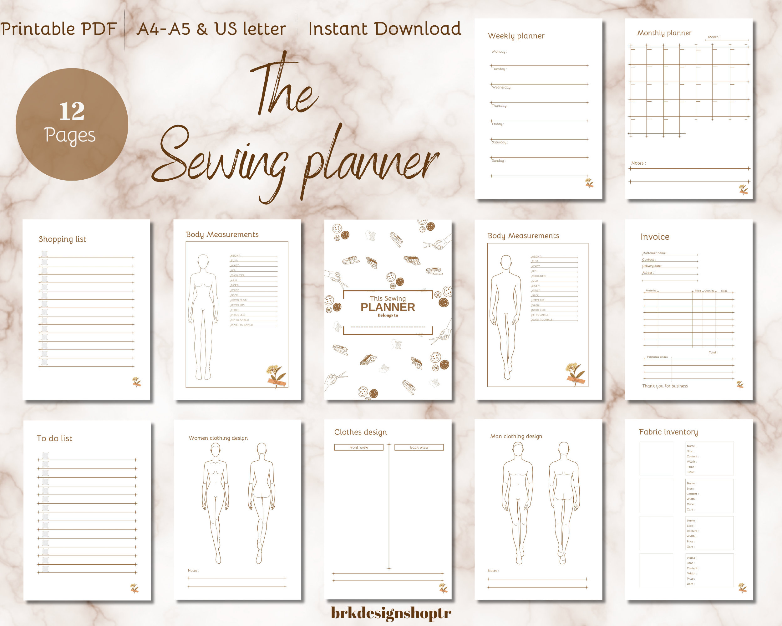 Printable Sewing Planner, Sewing Planner, Sewing Planner Printable ...
