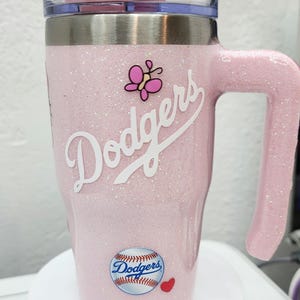 12 Oz. Pink Princess Dodgers Cup - Etsy