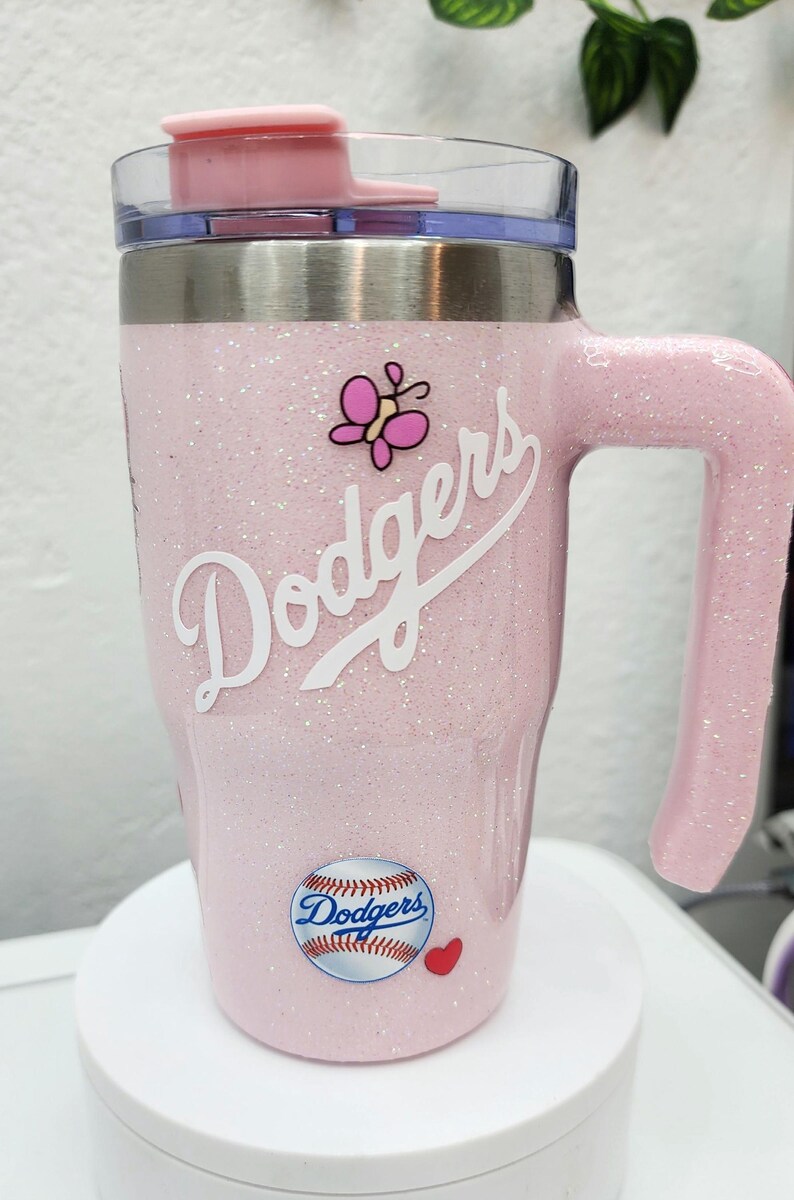 12 Oz. Pink Princess Dodgers Cup - Etsy