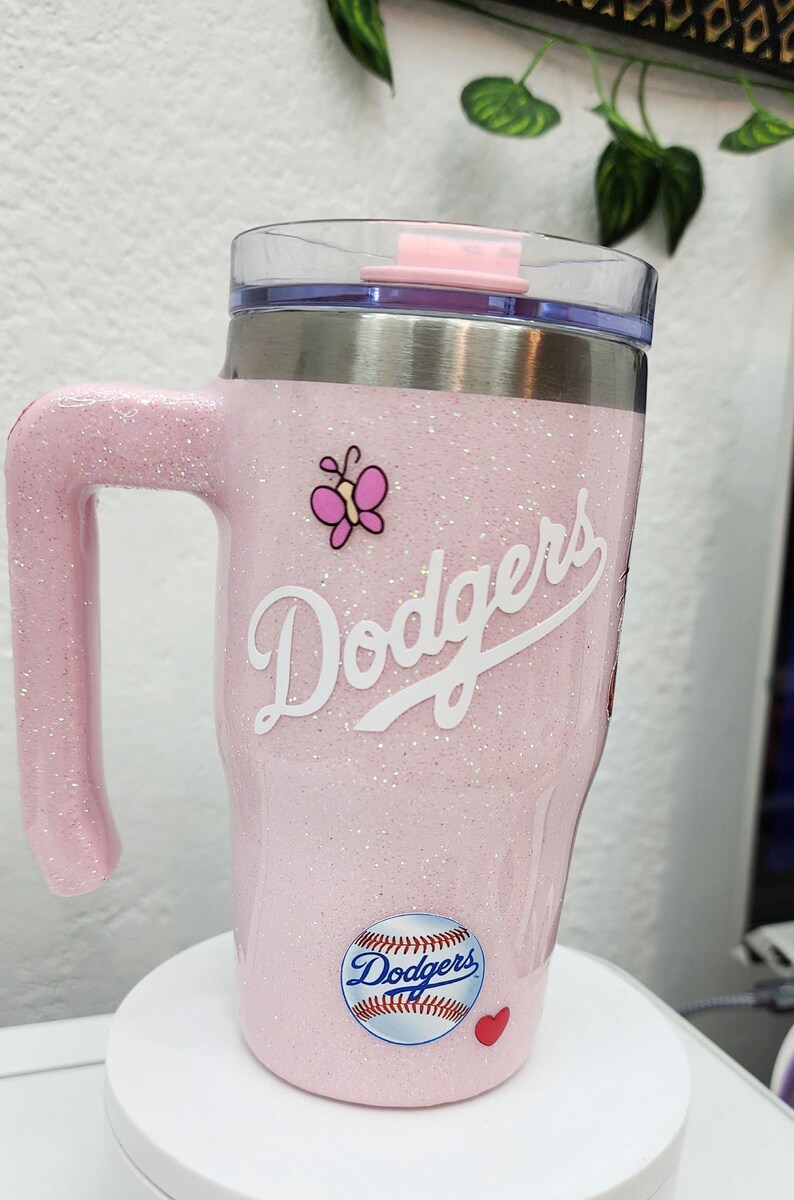 12 Oz. Pink Princess Dodgers Cup - Etsy