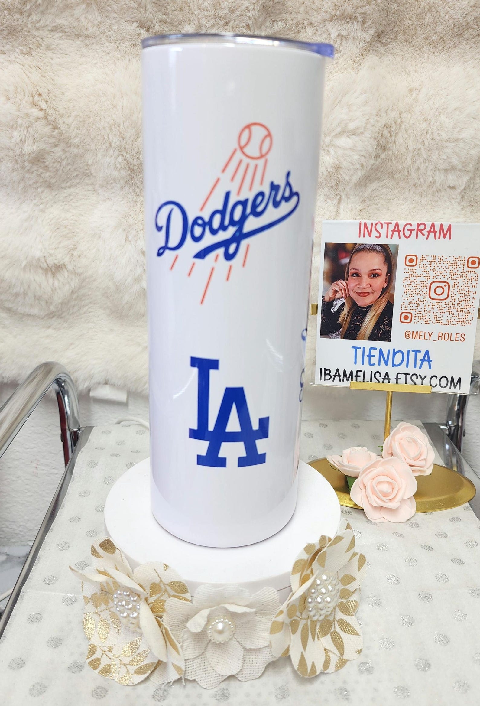 20 Oz Skinny Tumbler Dodgers Cup - Etsy