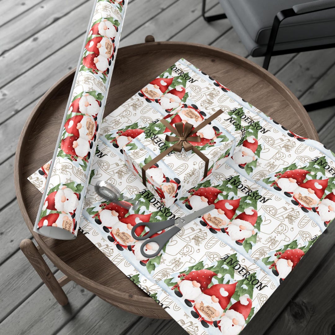 Personalized Santa Christmas Gift Wrap - Satin or Matte - Etsy