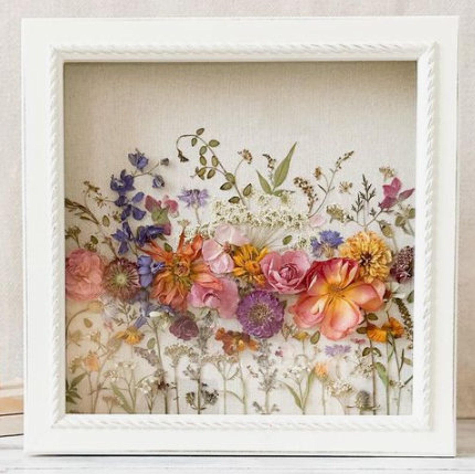 Pressed Flowers Into Shadow Box Frame//wedding Bouquet//funeral Flowers ...